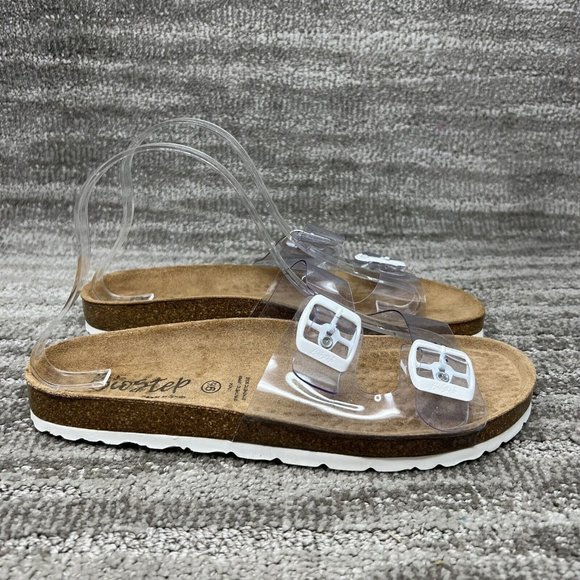 BioStep | Shoes | Biostep Womens 95 Double Clear Strap Slip On Cork ...